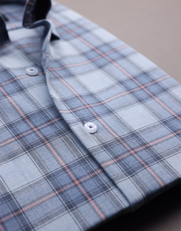 Blue Tartan Checks in Brushed Cotton – The Alpha Male