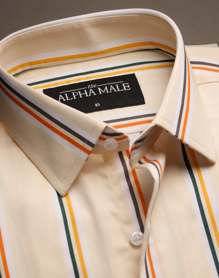 Cream Base Broad Stripes – The Alpha Male