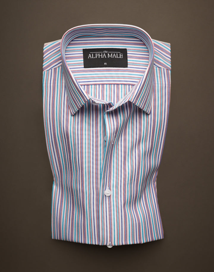 White Multi Stripes – The Alpha Male