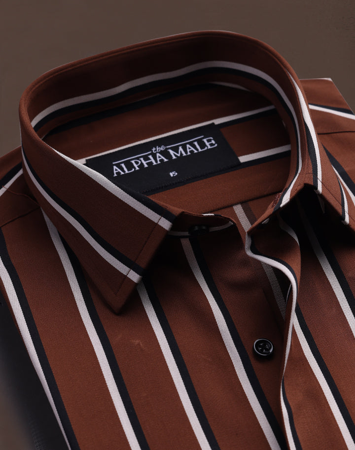 Brown Awning Stripes – The Alpha Male