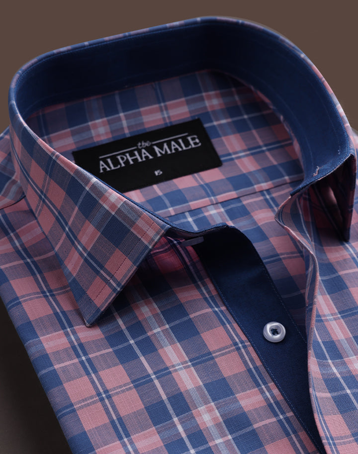 Tartan Pink Checks with Contrasting Inlay – The Alpha Male