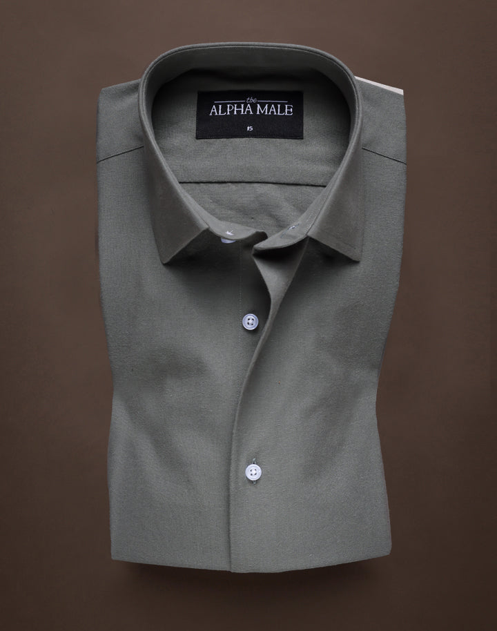 Light Army Green in Poplin – The Alpha Male