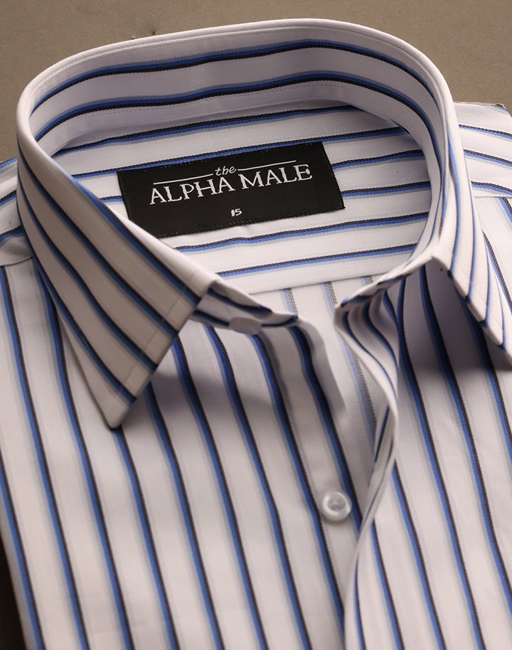 Hairline Stripes in White – The Alpha Male