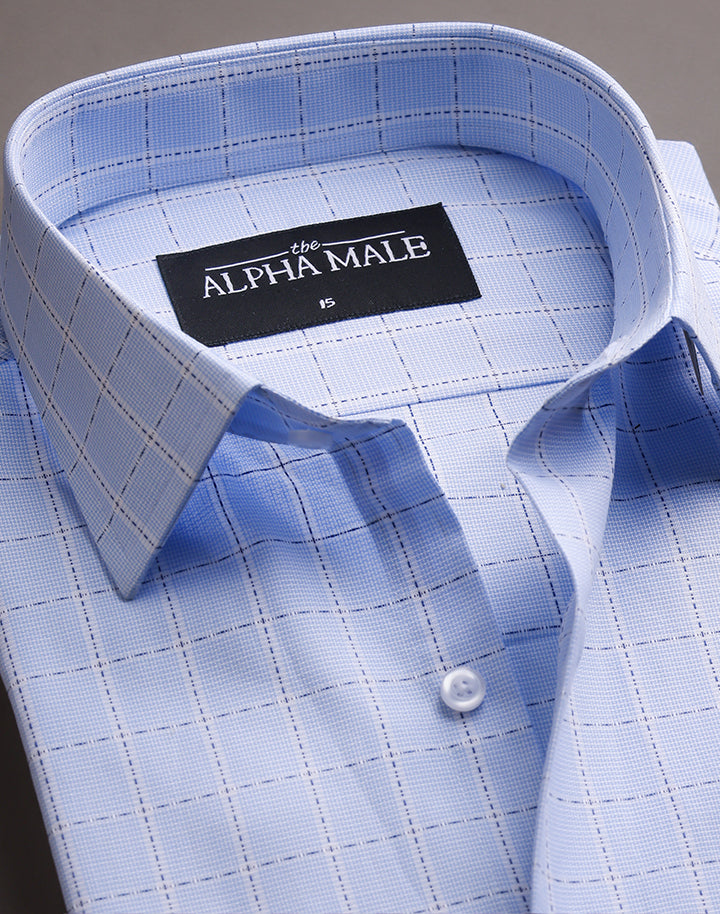 Blue Squared Checks in Italian Cotton – The Alpha Male