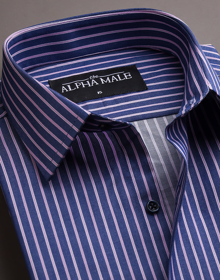 Twill Striped Blue – The Alpha Male