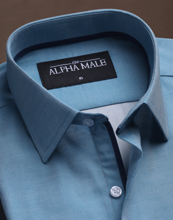 Aqua Blue Dobby with contrasting inlay – The Alpha Male