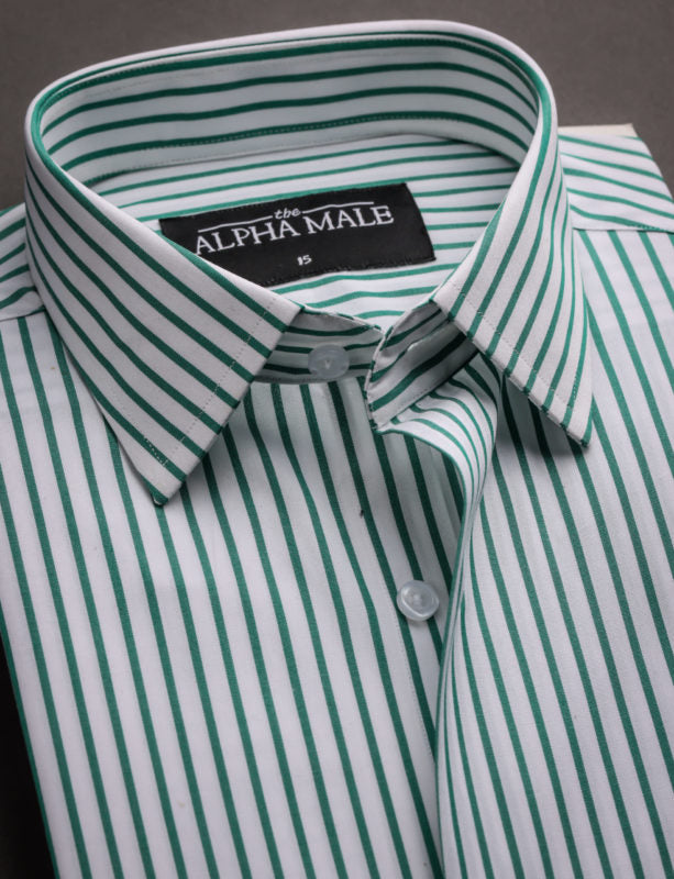 Green Striped Shirt – The Alpha Male