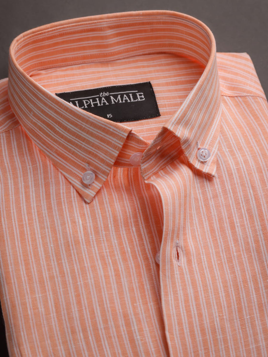 Orange Linen Stripes – The Alpha Male